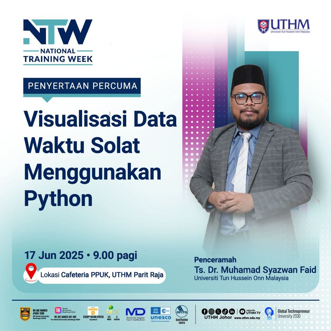 UTHM Gelar Pelatihan Visualisasi Data Waktu Salat Menggunakan Python ...